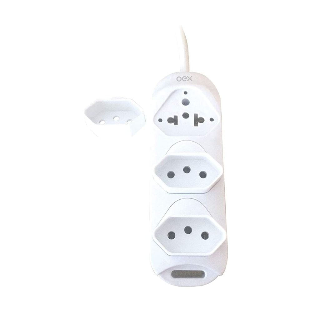 Tomada Multipla Com 3 Entradas Removíveis Oex Tm100 Branco - Shop Coopera