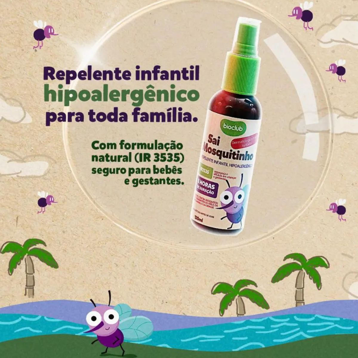 REPELENTE INFANTIL SAI MOSQUITINHO 120ML 8H PROTEÇÃO BIOCLUB - Shop Coopera