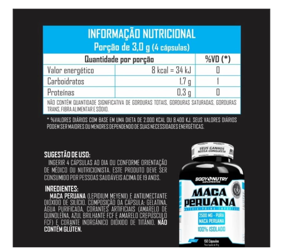 COMPRE 2x Maca Peruana 2500mg Pura 60 Cáps Premium Original E GANHE ...