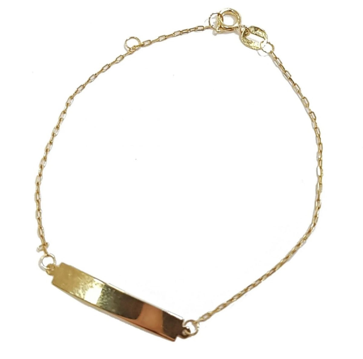 Pulseira de Ouro 18K Infantil Plaquinha Corrente - Shop Coopera