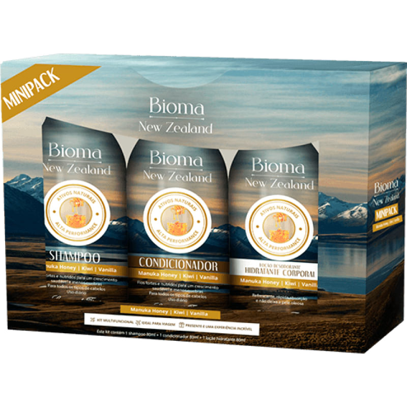 Kit Bioma New Zealand Shampoo 80ml+cond 80ml+hidrat Lacqua - Shop Coopera