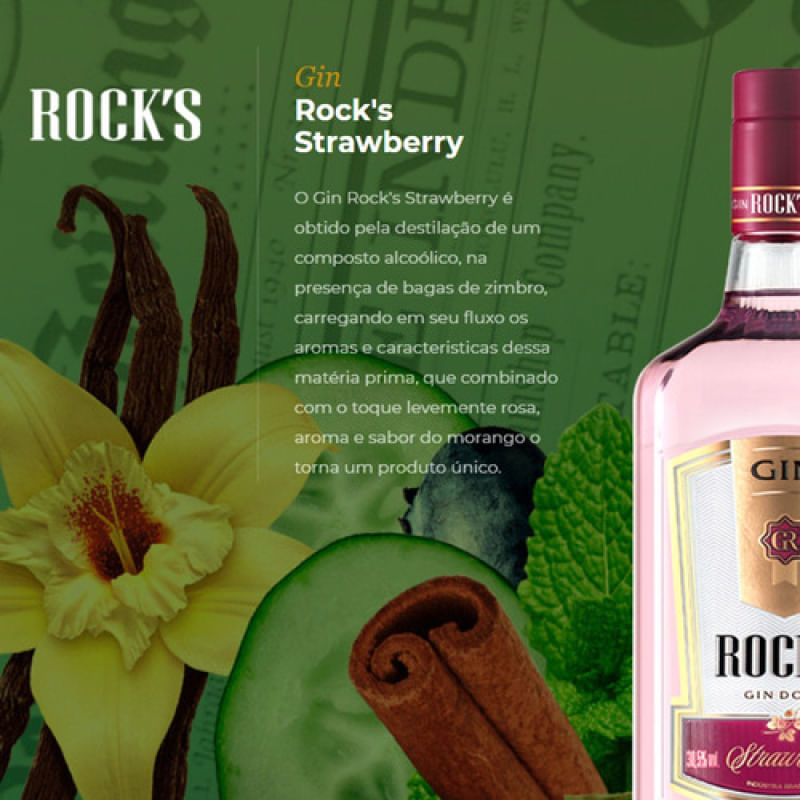 Kit Gin Rock's Strawberry 1l e Gordons London Dry 750ml - Shop Coopera