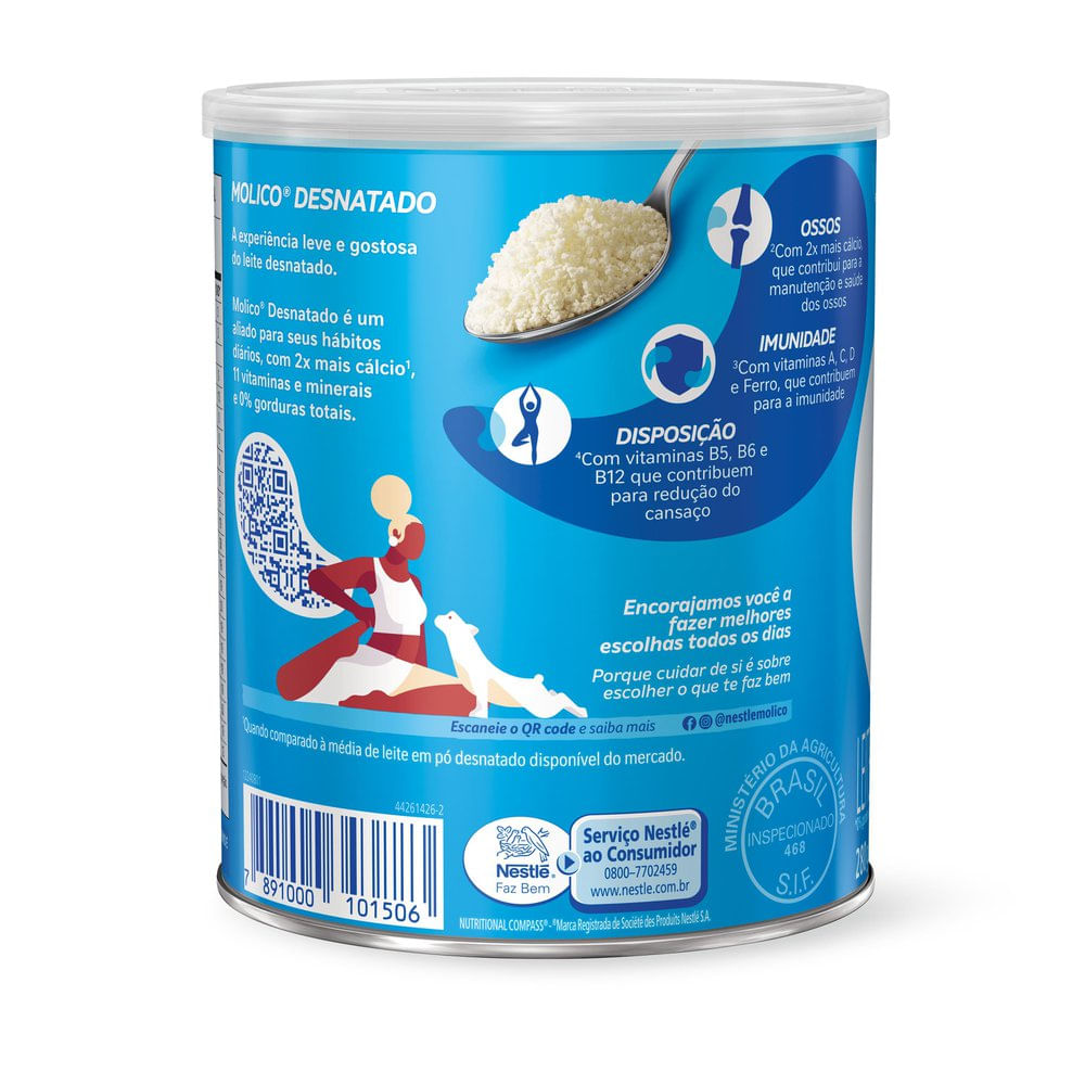 Leite Em Pó Nestlé Molico Desnatado Total Cálcio 280g - Shop Coopera