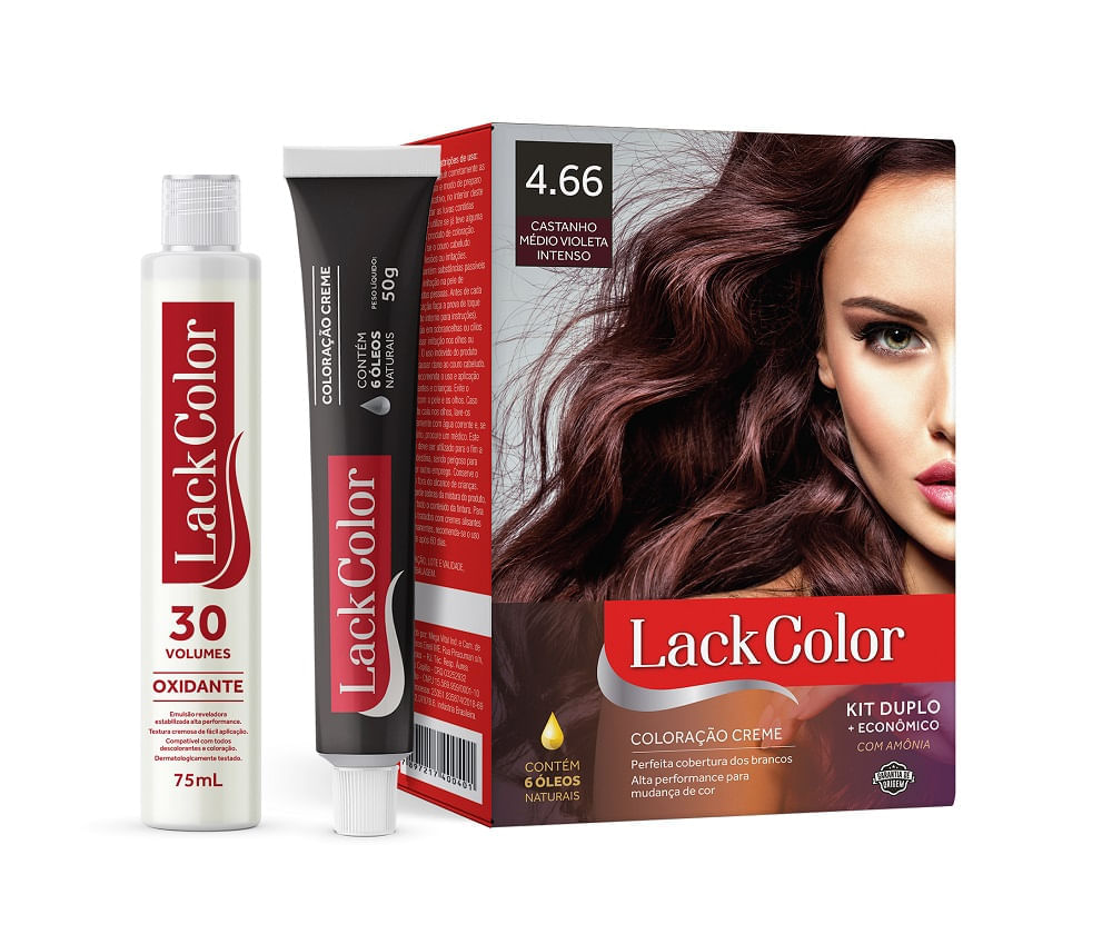 Tintura Lack Color Kit 5.5 Acaju 6 Oléos Naturais Tintura Lack Color ...