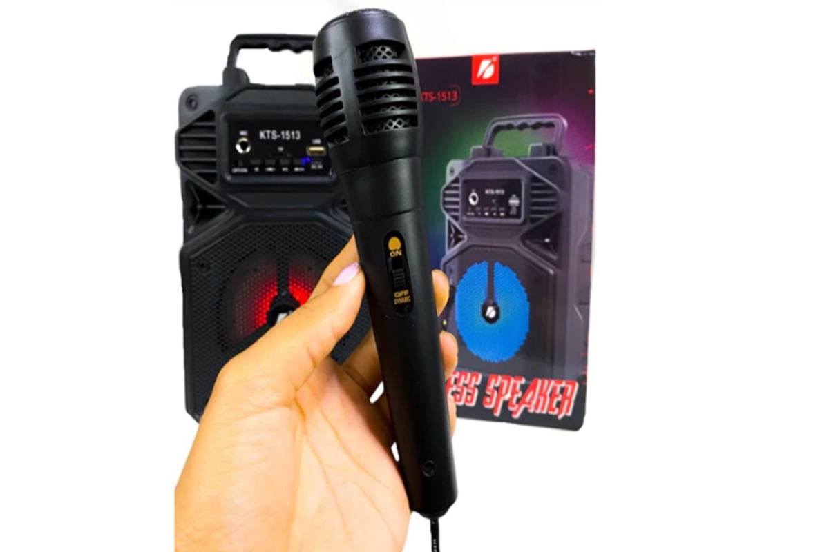 Caixa de Som Portátil Microfone Karaoke Bluetooth KTS-1513 - Shop Coopera