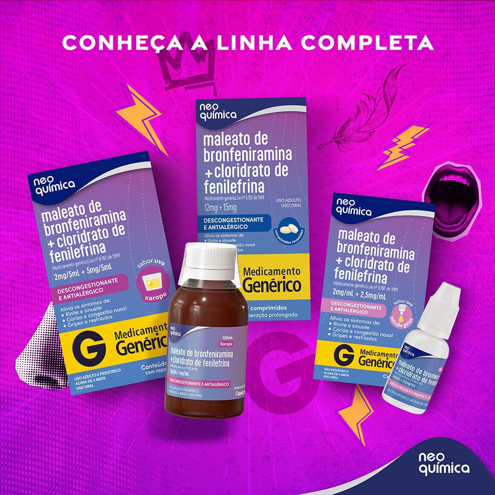 Maleato de Bronfeniramina + Cloridrato de Fenilefrina 12MG+15MG 12 ...