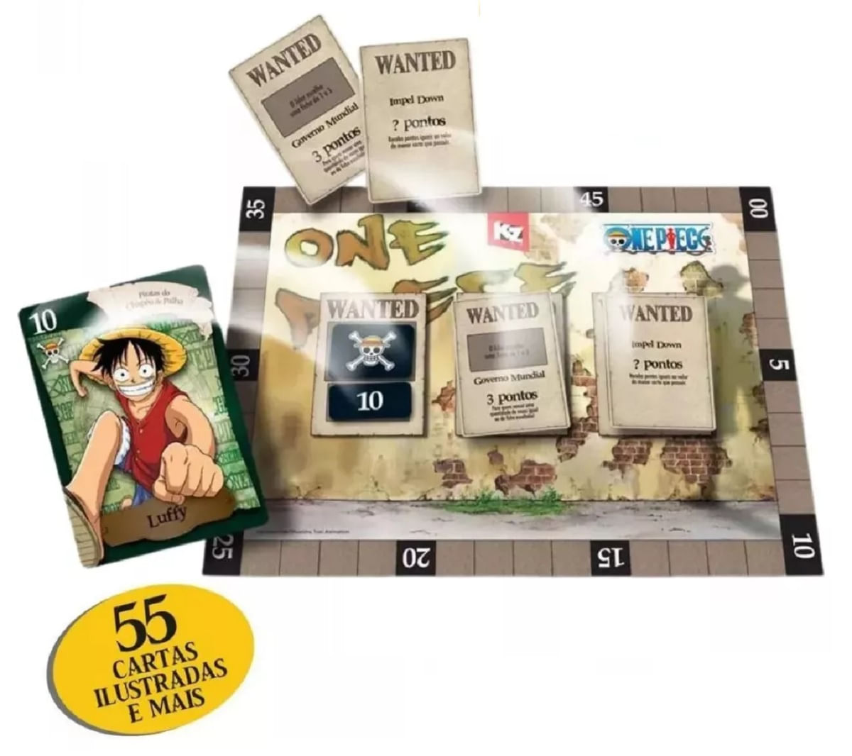 Jogo De Tabuleiro E Cartas Wanted One Piece Estratégico Elka - Shop Coopera