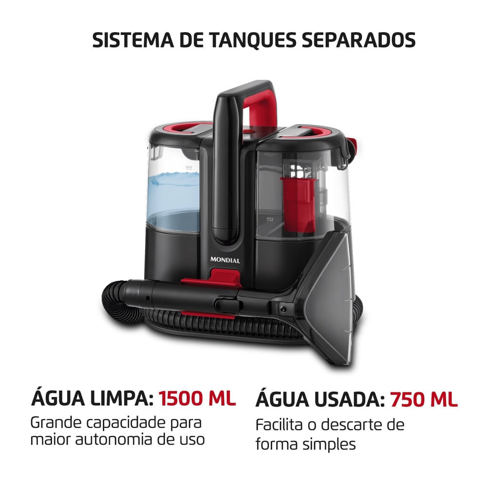 Extratora e Higienizadora Portátil Deep Cleaner I Mondial 1650W - EXP ...