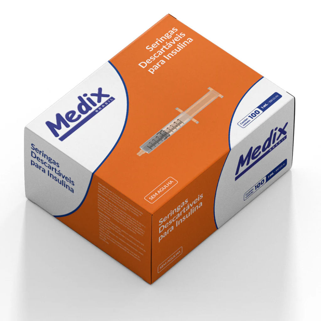 Seringa De Insulina 1 Ml Sem Agulha Descartável 100 Un Medix - Shop Coopera
