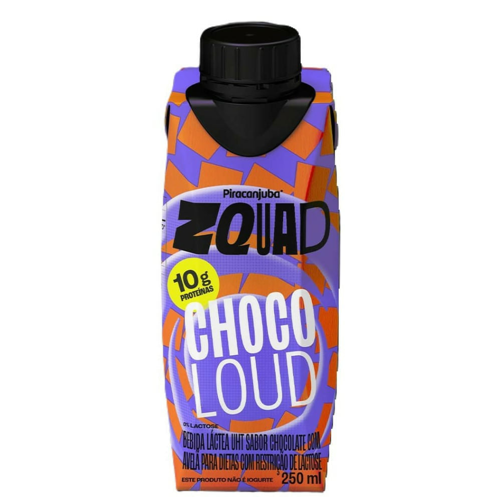 Bebida Láctea Piracanjuba Zquad Choco Loud Sabor Chocolate com Avelã ...