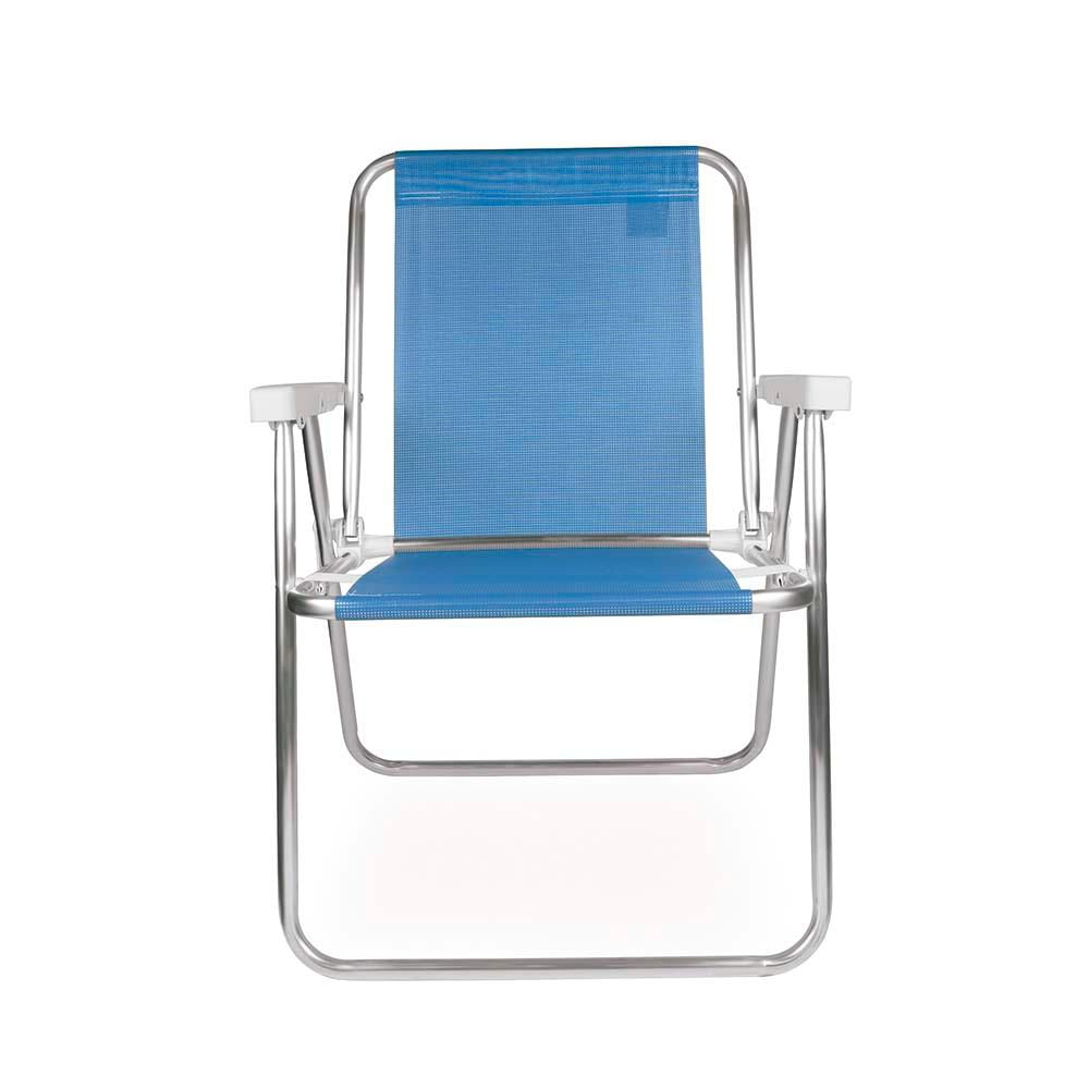 Kit 2 Cadeira de Praia Alta Sannet Alumínio Azul Mor - Shop Coopera