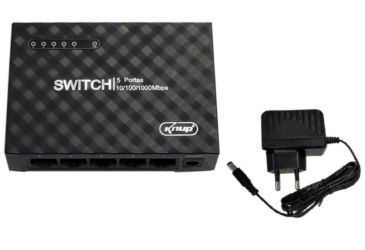 Switch 5 Portas Gigabit 10/100/1000 Mbps Homologado Anatel KP-SW103 ...
