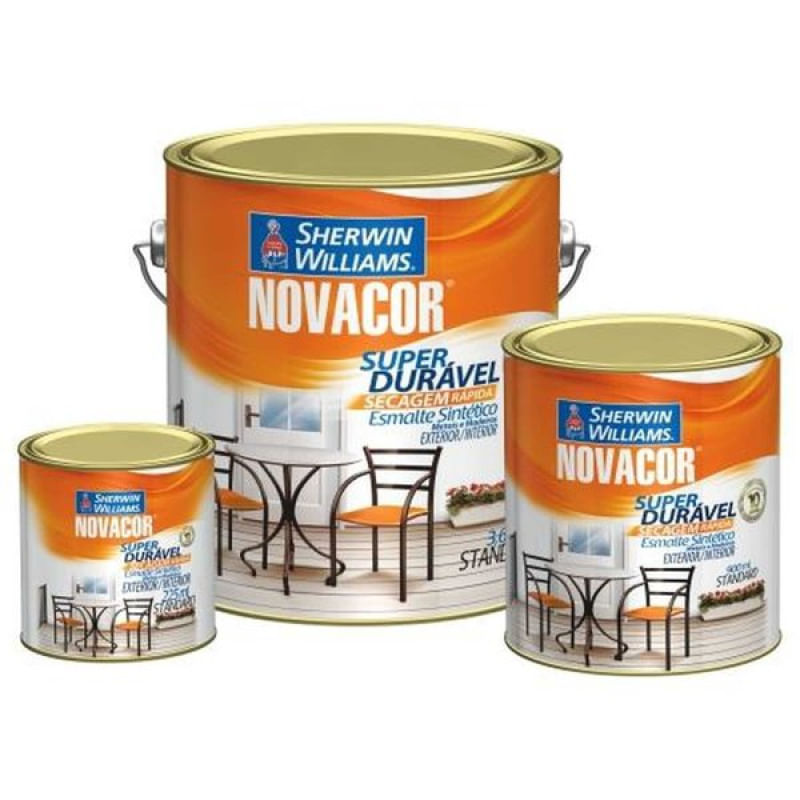 Tinta Esmalte Novacor Alto Brilho Platina 900ml - Uso Exterior/Interior ...