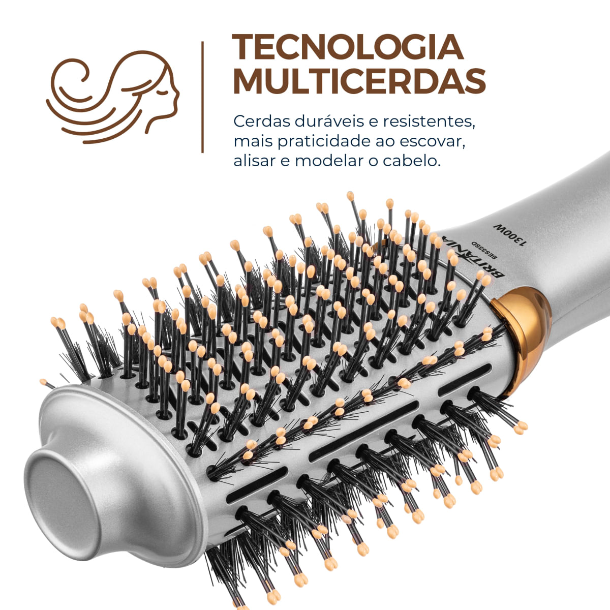 Escova Secadora Britânia Compact 4 em 1 1300W Bivolt BES33SD - Shop Coopera