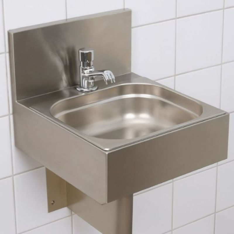 Pia Suspensa Lavatório Industrial Lavar Mãos Assepsia Inox Toneira Inox ...