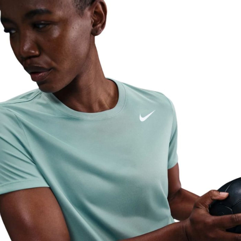 Camiseta Nike Feminina DryFit Verde Agua DX0687-353 - Shop Coopera