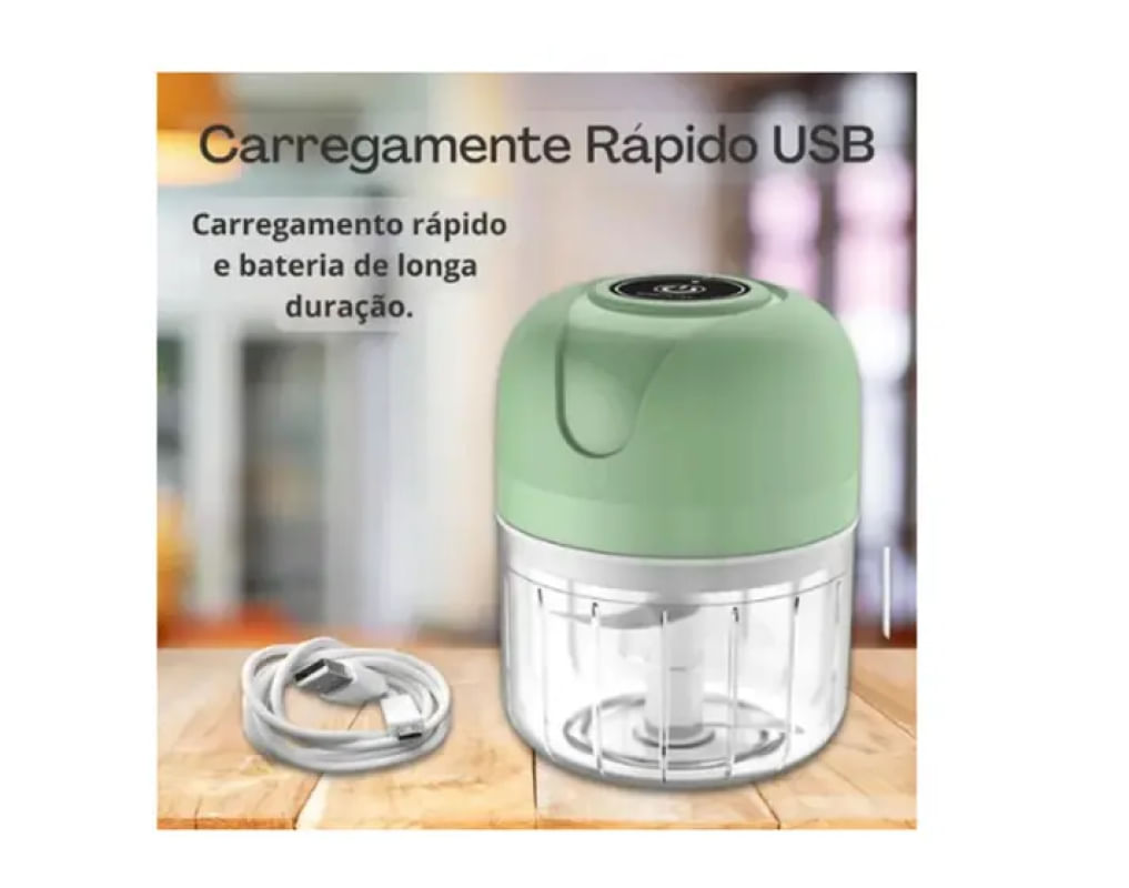 Mini Processador Elétrico de Alimentos Portátil com 3 lâminas de aço ...