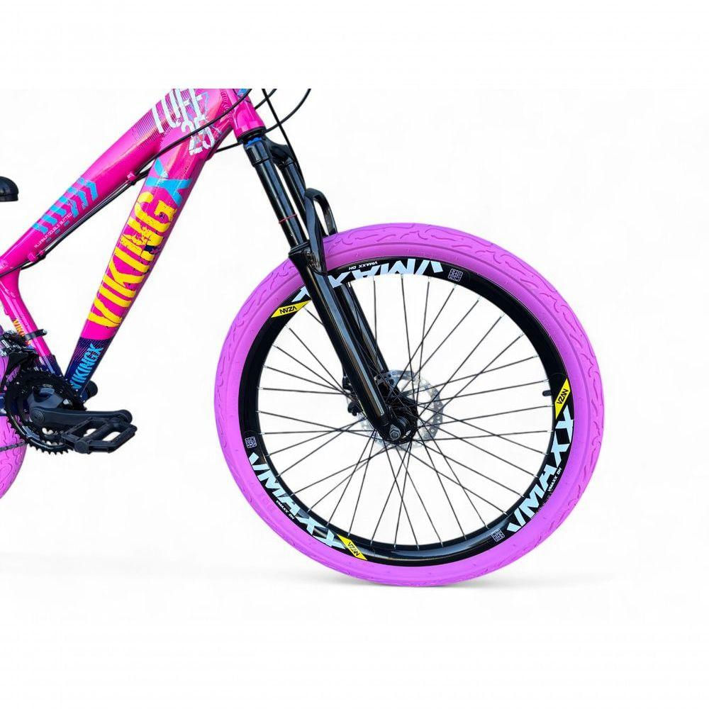 Bicicleta Aro 26 VikingX Tuff X25 21v Freio a Disco Rosa-azul - Shop ...