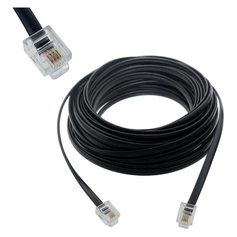 Cabo De Telefone Fixo Rj11 Crimpado Preto Testado 2 Mts - Shop Coopera