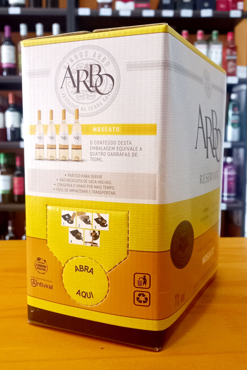 Vinho Arbo Casa Perini Moscato Branco Seco Bag In Box 3L - Shop Coopera