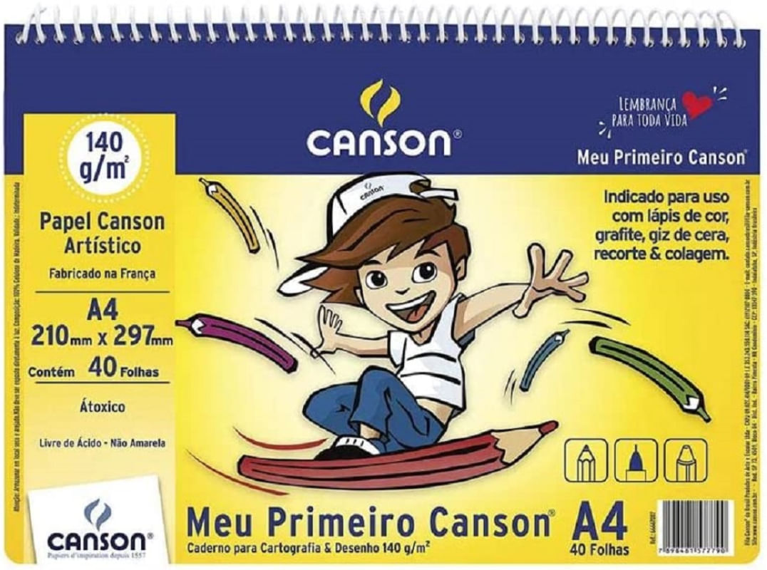 Caderno de desenho MEU PRIMEIRO CANSON A4 40 folhas - Canson - Shop Coopera