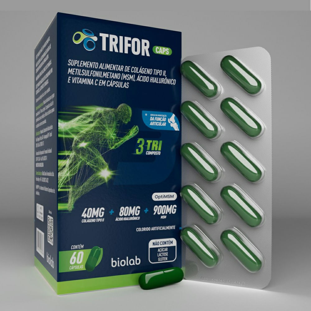 Suplemento Alimentar Biolab Trifor 40mg + 80mg + 900mg 60 Cápsulas ...