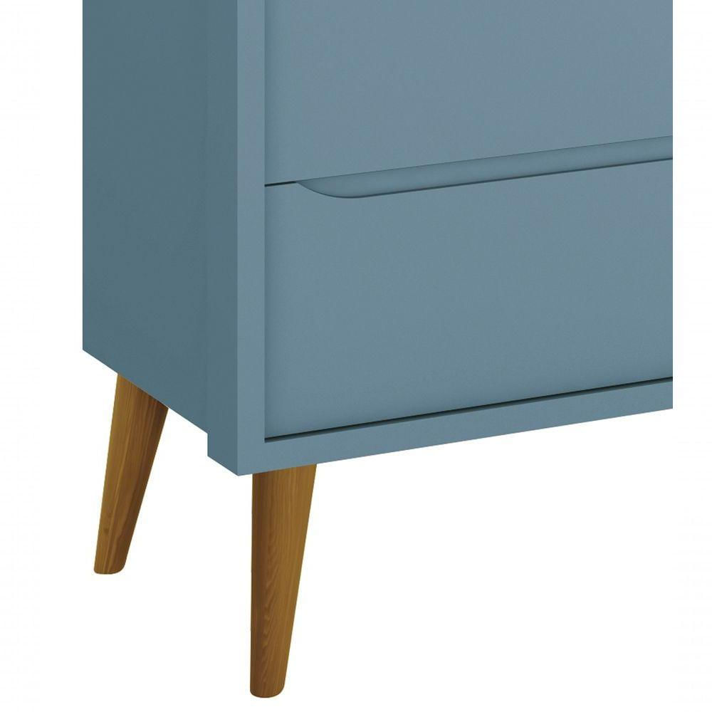 Cômoda Gaveteiro Théo New Azul Fosco Com Madeira - Reller - Shop Coopera