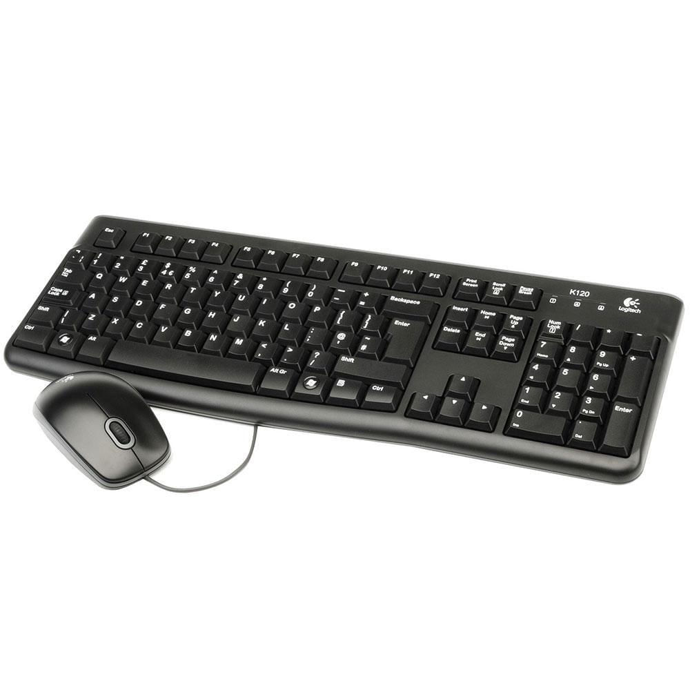 Teclado E Mouse Logitech Mk120 Usb Preto Com Fio - Shop Coopera