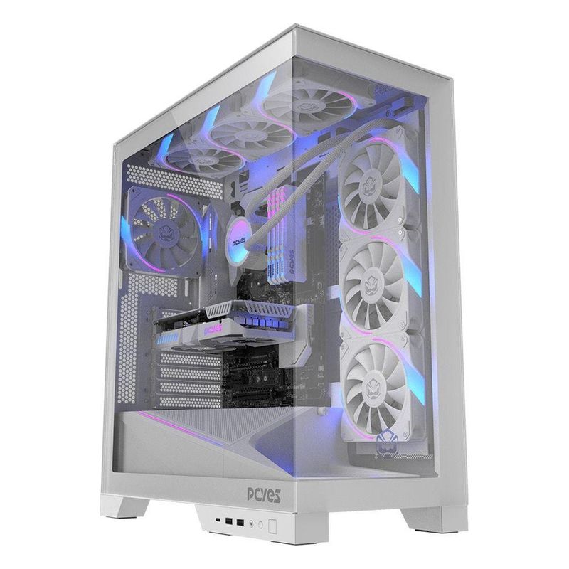 Gabinete Gamer Forcefield Flow White Ghost GFFFWG Mid Tower ATX Vidro ...