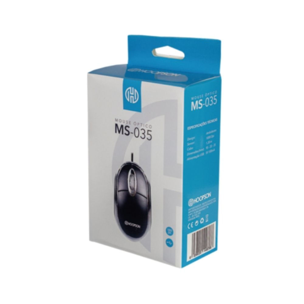 Mouse óptico Office Hoopson MS-035 Preto - Shop Coopera